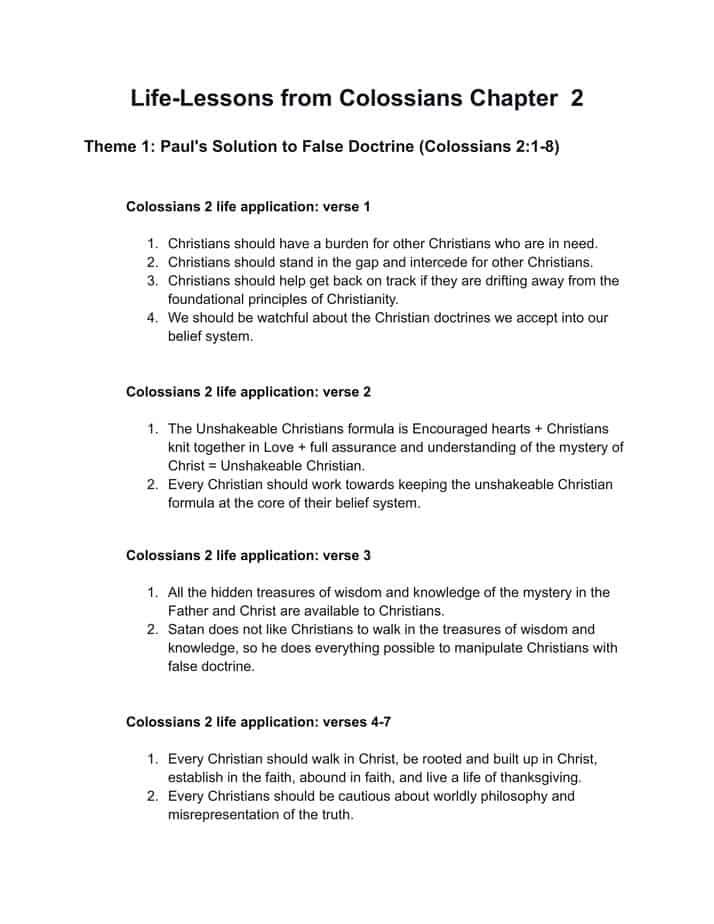 Easy to Understand Colossians 2 Commentary with Bible Study Questions (plus Downloadable Life ...