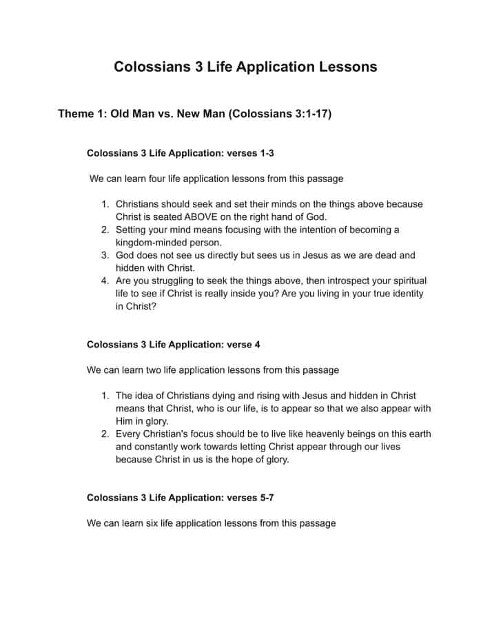 Easy to Understand Colossians 3 Commentary with Bible Study Questions ...